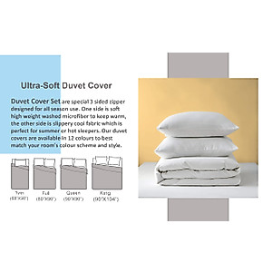 3 Sided Zipper Duvet Cover Set Queen Size White - Soft Microfiber Duvet Cover Set with 3 Sided Zipper Closure, 3 PCS Queen Size Duvet Cover (90"x90") & 2 Pillow Cases(20"x30"), NO Comforter