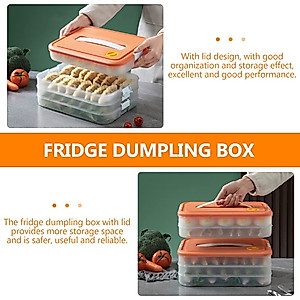 Angoily Fridge Dumpling Storage Box Dumpling Organizer Stackable Freezer Bins ForKitchen Freezer Food Storage Container (3- layer)