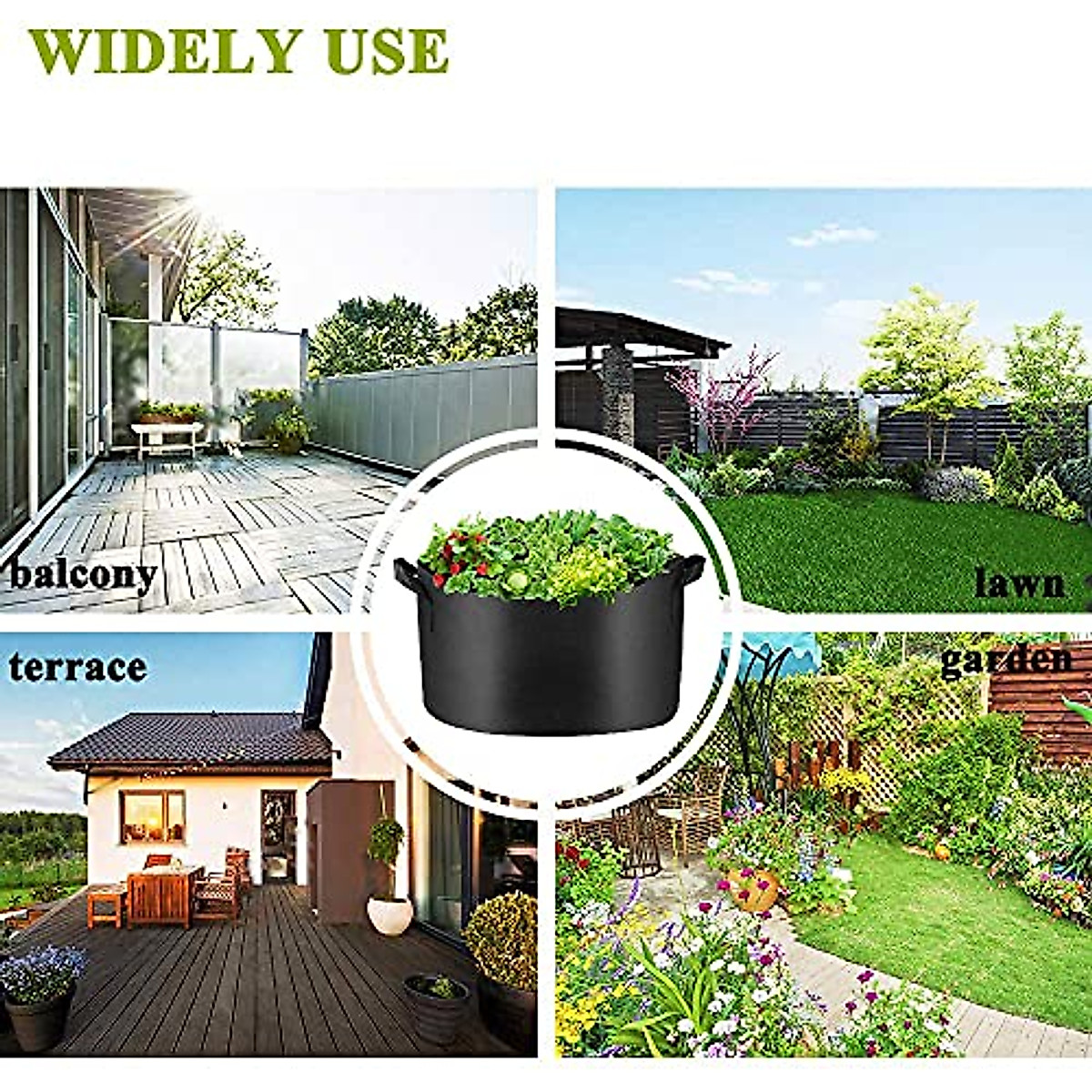 2 Pcs 30 Gallon Grow Bags for Vegetable, Heavy Duty Thickened Nonwoven Fabric Pots with Handles, Durable Breathe Plant Container for Potato, Carrot, Onion, Flower, Indoor and Garden