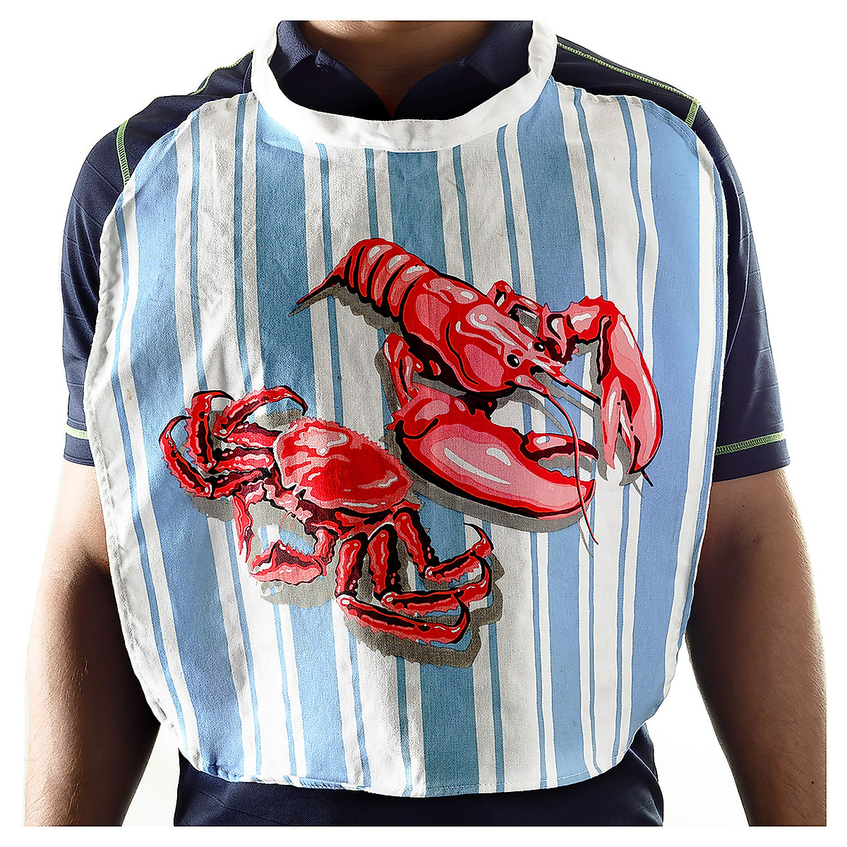 Norpro Seafood Bib, One-Size (Set of 2), Blue/White/Red