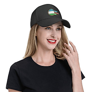 Dazii Polyester Baseball Cap Uzbekistan Happy Independence Day Hat Lightweight Breathable Sport Hat Quick-Drying Sun Protection Cap Adjustable Strap Cap Black