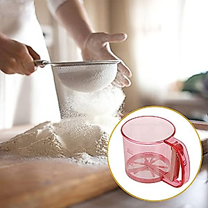 Cabilock 1pc Flour Sieve Powdered Sugar Sifter for Baking Sifting Strainer Handheld Sifter Household Tools Diy Tools Metal Colander Home Flour Strainer Stainless Steel Plastic Cup To Rotate
