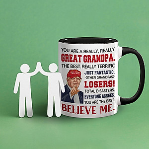 Viberty Best Grandpa Ever Mug - Grandpa Gifts From Grandson, Granddaughter, Grandkids, Grandchildren - Funny Gifts For Grandpa - Fathers Day Birthday Gift For Grandpa - Grandpa Ceramic Mug11 Oz