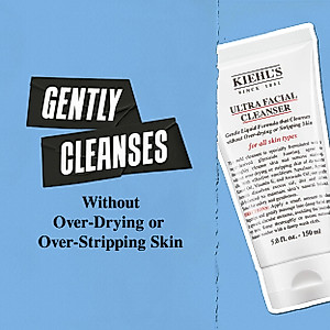Kiehl's Ultra Facial Cleanser, Lightweight Foamy Facial Cleanser, Enriched Formula that Replenishes Skin Barrier, Gently Exfoliates and Moisturizes, Suitable for All Skin Types - 5 fl oz