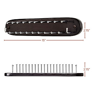 Richards Homewares Wall Mounted Tie, Belt and Scarf Hanger, Holds Up to 21-Ties, Natural Wood