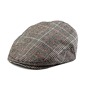 Born to Love Infant Toddler Kids and Baby Boy's Hat Houndstooth Driver Cap Boys Tweed Page Baby Kids Unisex NB 43cm, Grey and Black