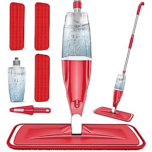 Spray Wet Mops for Hardwood Floor Cleaning - EXEGO Microfiber Dry Dust Spray Mop with Washable Pads fit for Swiffer PowerMop, Wet Jet Mop Flat Floor Mop with Sprayer for Wood Laminate Ceramic Tiles