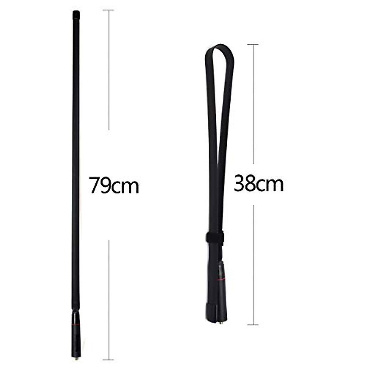 TWAYRDIO Dual Band 3.2/5.2dBi Foldable CS Tactical Antenna, 31.5inch SMA Female VHF/UHF Walkie Talkie Antenna for Baofeng UV-5R BF-F8HP Kenwood Retevis Handheld Two Way Radio