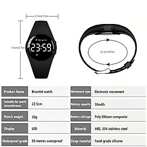 LSB LAOSIBIN New Men Multifunction Smart Watches Alarm Pedometer Stopwatch Timing Digital Student Sport Watch LED Waterproof Women Fashion Fitness Trackers (White Scooter)