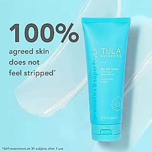 TULA Skin Care The Cult Classic Purifying Face Cleanser - Travel-Size, Gentle and Effective Face Wash, Makeup Remover, Nourishing and Hydrating, 1 oz.