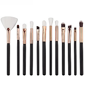 Be Mall Makeup Brushes 12pcs Makeup Brush Set tools Make-up Toiletry Kit Wool Make Up Brush Set Chfafgf115pn