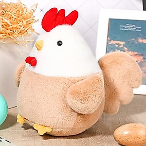 Skylety Chicken Stuffed Plush 8.6 Inch Cute Rooster Plushie Chicken Stuffed Animal Fluffy Stuffed Animals Toys Chicken Presents for Graduation Most People(Cute Style)
