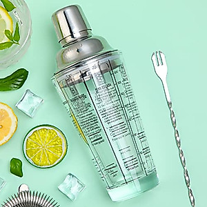 Cocktail Shaker Set, Ohuhu 17-Piece Bartender Kit Bar Tool Set with Acrylic Stand Premium Soda-Lime Glass Drink Shaker with All Bar Accessories for Beginners Home Bar Parties