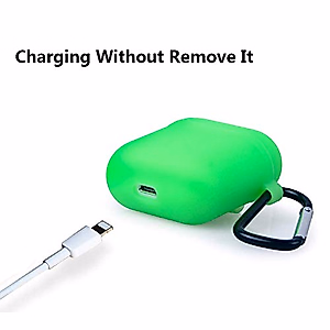 GUH Green AirPods Case Cover, Full Protection, Glows in The Dark, Made of Special Safety Silicone.(Green)