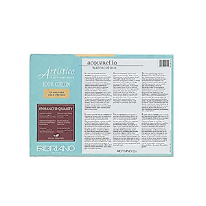 Fabriano Artistico Traditional White Watercolor Block, 140 lb./300 GSM, Cold Press, 25 Sheets, 5" x 7"