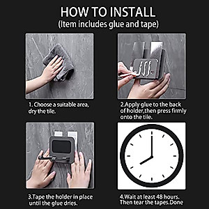 GQOG Hair Dryer Holder Adhesive Wall Mount Space Aluminum Blow Dryer Stand(Single Holder)