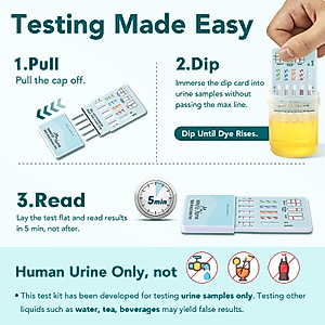 2 Pack Easy@Home 5 Panel Instant Drug Test Kits - Test Marijuana (THC), COC, OPI 2000, AMP, BZO - Urine Dip Drug Testing - #EDOAP-754
