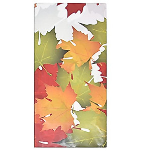 Gift Boutique 6 Disposable Thanksgiving Leaves 54" X 108" Rectangle Fall Maple Leaf Plastic Cover Party Supply Decoration for Harvest Autumn Holiday Birthday Buffet Banquet Picnic Table Cloth
