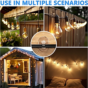Hooks for Outdoor String Lights - 26Pcs Light Clips for Outside String Lights - Adhesive Hooks for Hanging Heavy Duty