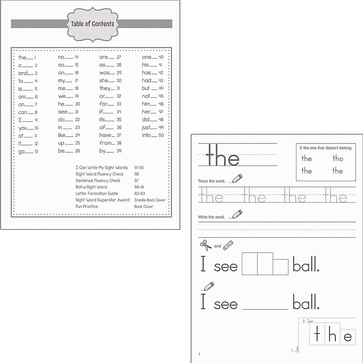Really Good Stuff My Sight Word Journals – Words 1–50