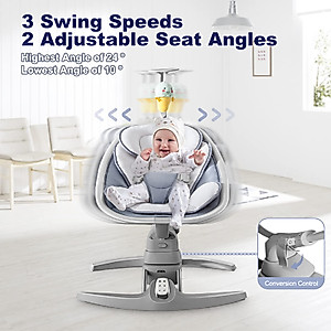 SYCYH Baby Swings for Infants Easy to Assemble Outdoor Portable Baby Swing for Newborn, Music Speaker with 8 Preset Lullabies, Remote Control