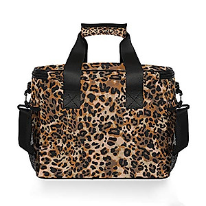 ALAZA Jaguar Cheetah Animal Skin Leopard Colored Large Cooler Insulated Picnic Bag Lunch Box for Adult Men Women