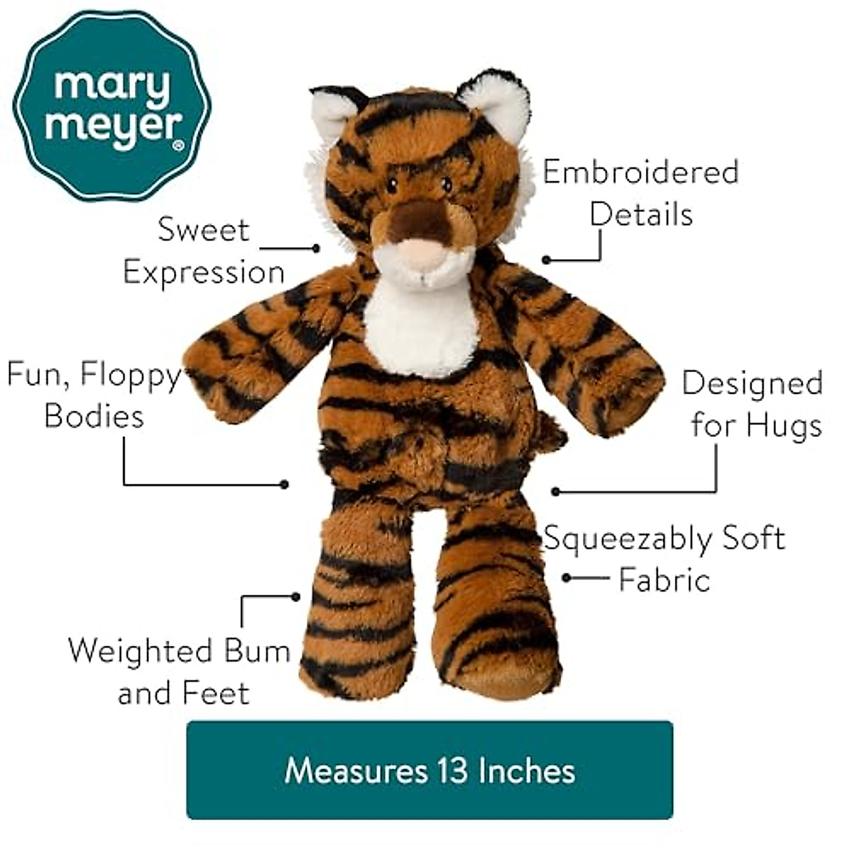 Mary Meyer Marshmallow Zoo Stuffed Animal Soft Toy, 13-Inches, Tiger