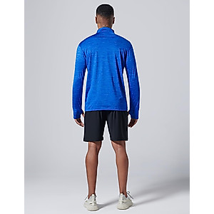3 Pack: Men's Quarter 1/4 Zip Pullover Long Sleeve Workout Jackets, Athletic Dry Fit Running Shirts (Set 2, Large)