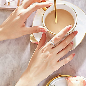 DAOCHONG Inspirational Jewelry 925 Sterling Silver Engraved Faith Hope Love Cubic Zirconia Cross Infinity Ring, Size 7