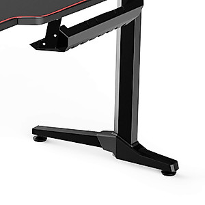 SogesHome 55 inch Gaming Desk with Cup Holder, Computer Desk Pro Gamer Desk Headphone Rack, PC Office Tables with USB Charger
