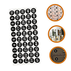 Tofficu 60 Sheets Locker Self-Adhesive Organizing of Digital Mail Bins - Cm for Adhesive Inventory Classification Number Label Stickers Decals Tool Sticker Sign Office Vinyl Round