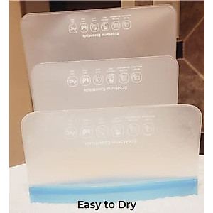 EcoHome Essentials Reusable Food Storage Flat Bags - 10 Pack, BPA Free, Leakproof, Freezer Safe, FDA Food Grade, 2 Gallon+4 Sandwich+4 snack