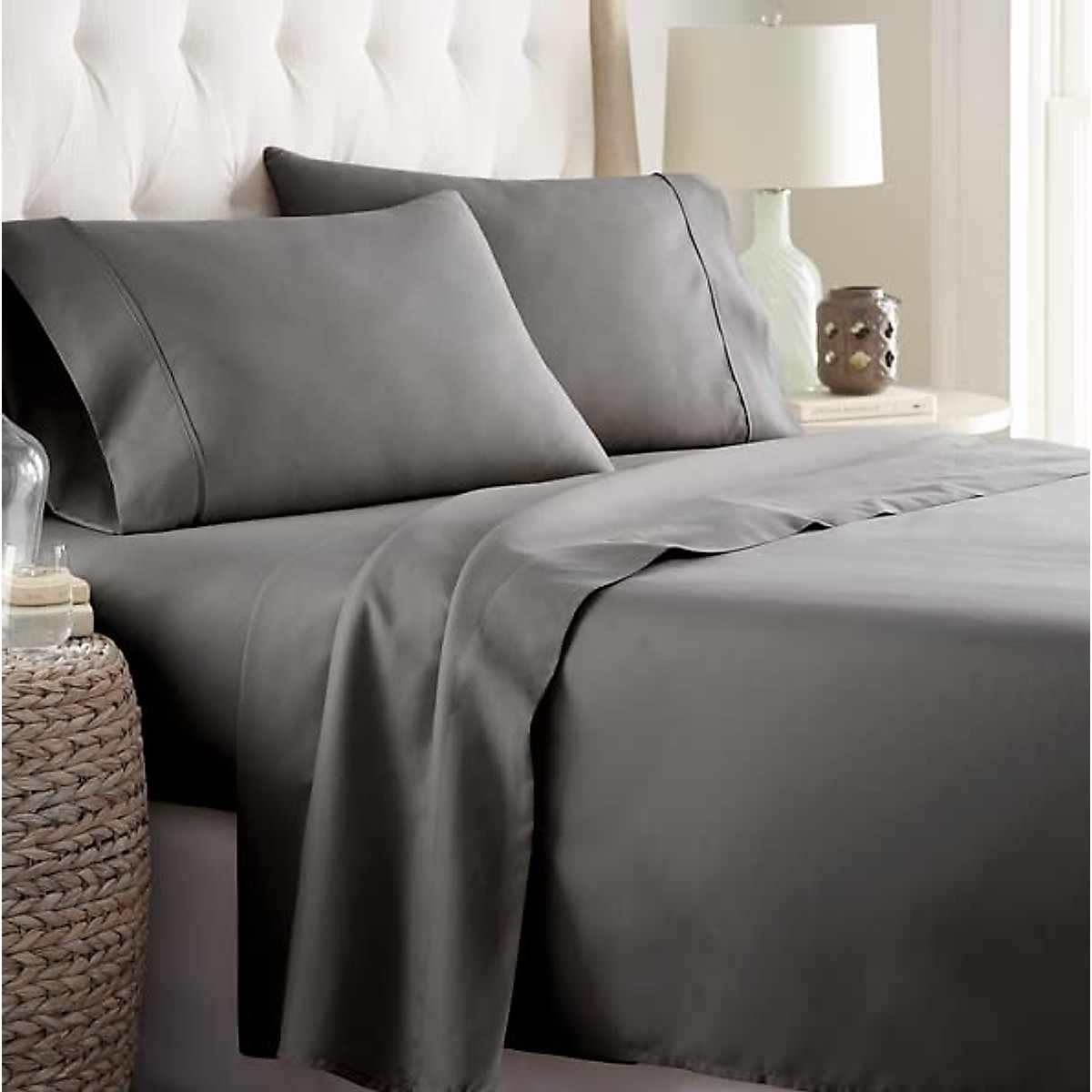 Danjor Linens Bed Linen Set with Deep Pockets - Breathable, Wrinkle Free Soft Bedding & Pillowcases Set, 6 Piece (Queen)