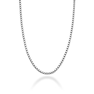 Miabella Solid 925 Sterling Silver Italian 1mm Box Chain Necklace for Women, Made in Italy (Length 24 Inches)