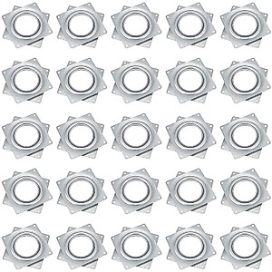 MUKLEI 25 Pack 4 Inch Lazy Susan Hardware Kit, Zinc-Plated Swivel Plate, Square Rotating Bearing Turntable for Serving Trays, Kitchen Storage Racks, Craft Project