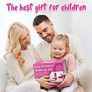 Mozok Kids Makeup Kit for Girl, 15 Pcs Princess Pretend Makeup Play Purse Set with Accessories, Kids Dress Up Purse Girl Toys for 3 4 5 6 7 8 9 10 Years Old Little Girls Toddlers Birthday Gifts