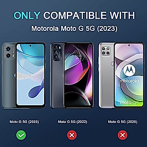 DEERLAMN Case Compatible with Moto G 5G 2023 with Slide Camera Cover+Screen Protector(1 Pack),Rotated Ring Kickstand Military Grade Shockproof Protective Cover-Rose Gold