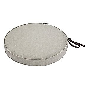Classic Accessories Montlake FadeSafe Water-Resistant 18 Dia x 2 Inch Patio Dining Seat Cushion, Heather Grey