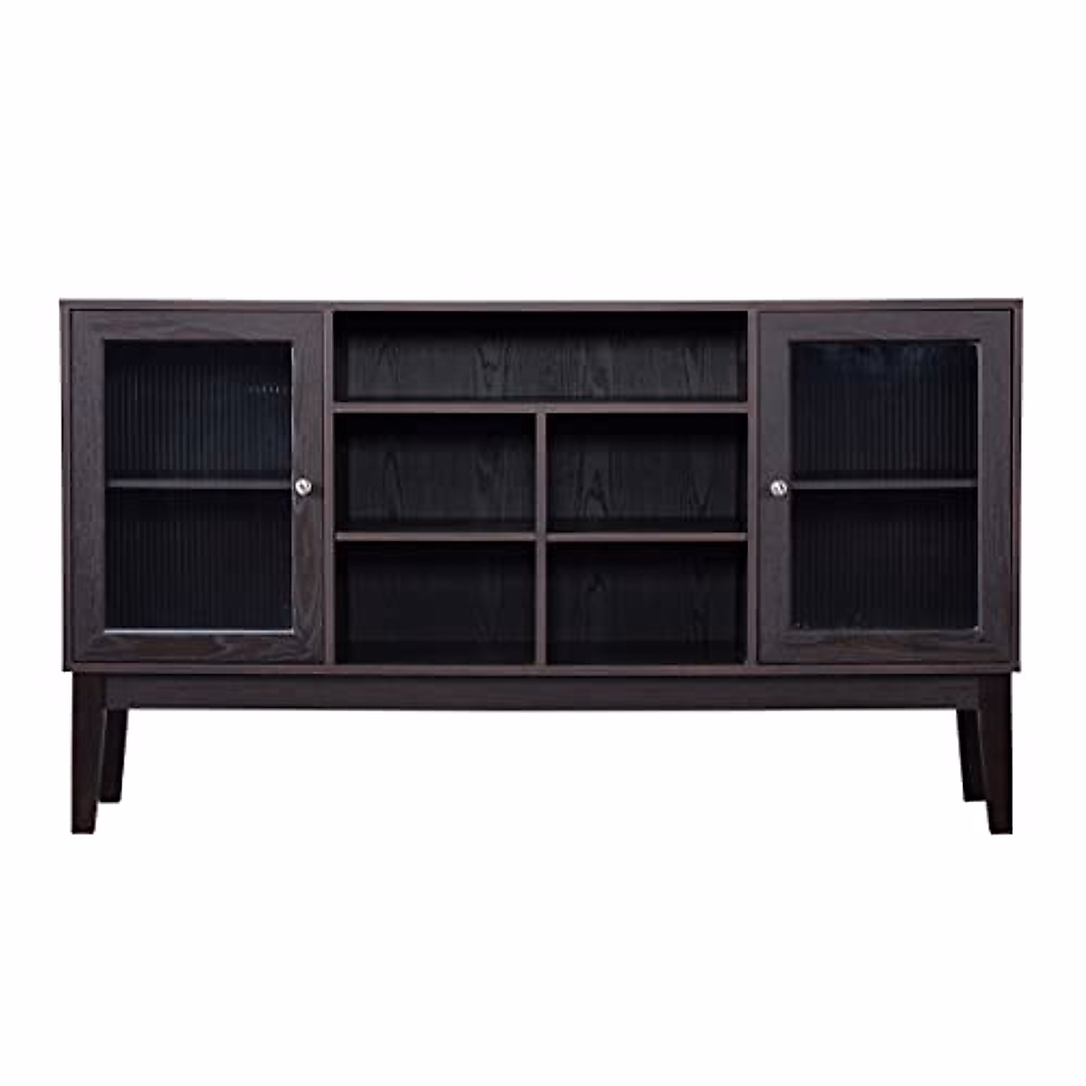 Mixcept Wood 60” Sideboard Buffet Table Storage Cabinet Console Table with 2 Doors and Adjustable Shelves, Cupboard Kitchen Sideboard for Kitchen Dining Room, Espresso