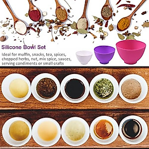 Goalfly 12 Pcs Silicone Mixing Bowls Set, Size 0.14, 0.27, 0.49 QT, Flexible Silicone Bowls for Kitchen, Non Stick Silicone Bowls for Melting Chocolate, Icing, Cooking, Prepping Food