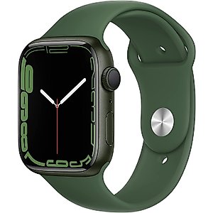 Apple Watch Series 7 (GPS, 45MM) - Green Aluminum Case with Clover Sport Band (Renewed Premium)