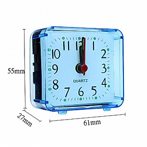 N/A Silent Alarm Clock Night Light Bedroom Bedside Office Small Alarm Clock Need Battery Loud Twin Bell Quartz Clock Alarm (Color : D, Size : 6.1 * 5.5 * 2.7cm)