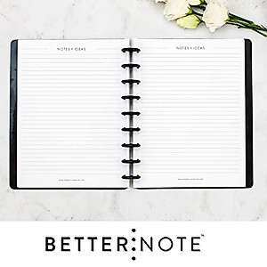 BetterNote Notes Refill Pages for Discbound Notebooks, fits Classic Happy Planner, Levenger Circa, TUL, Staples Arc, InkWell Press, Talia (Classic- 25 Sheets, 9-Disc, 7"x9.25")