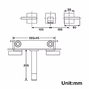 ItoNc Bathtub Faucet Set, Wall-Mounted Copper Black Hot and Cold Washbasin Faucet, Matte Black/Chrome,Copper,Kitchen faucets