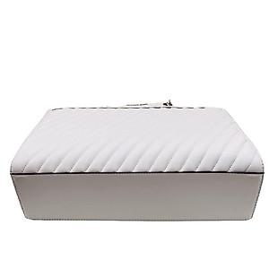 Michael Kors Rose Large East/West Tote Bag Handbag, Optic White