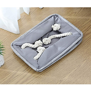 Basket Rope Storage Baskets, Flax Organizer Waterproof with Handles 16 x 12 x 8 Inches, Basket Storage of clothes toy and Daily Necessities