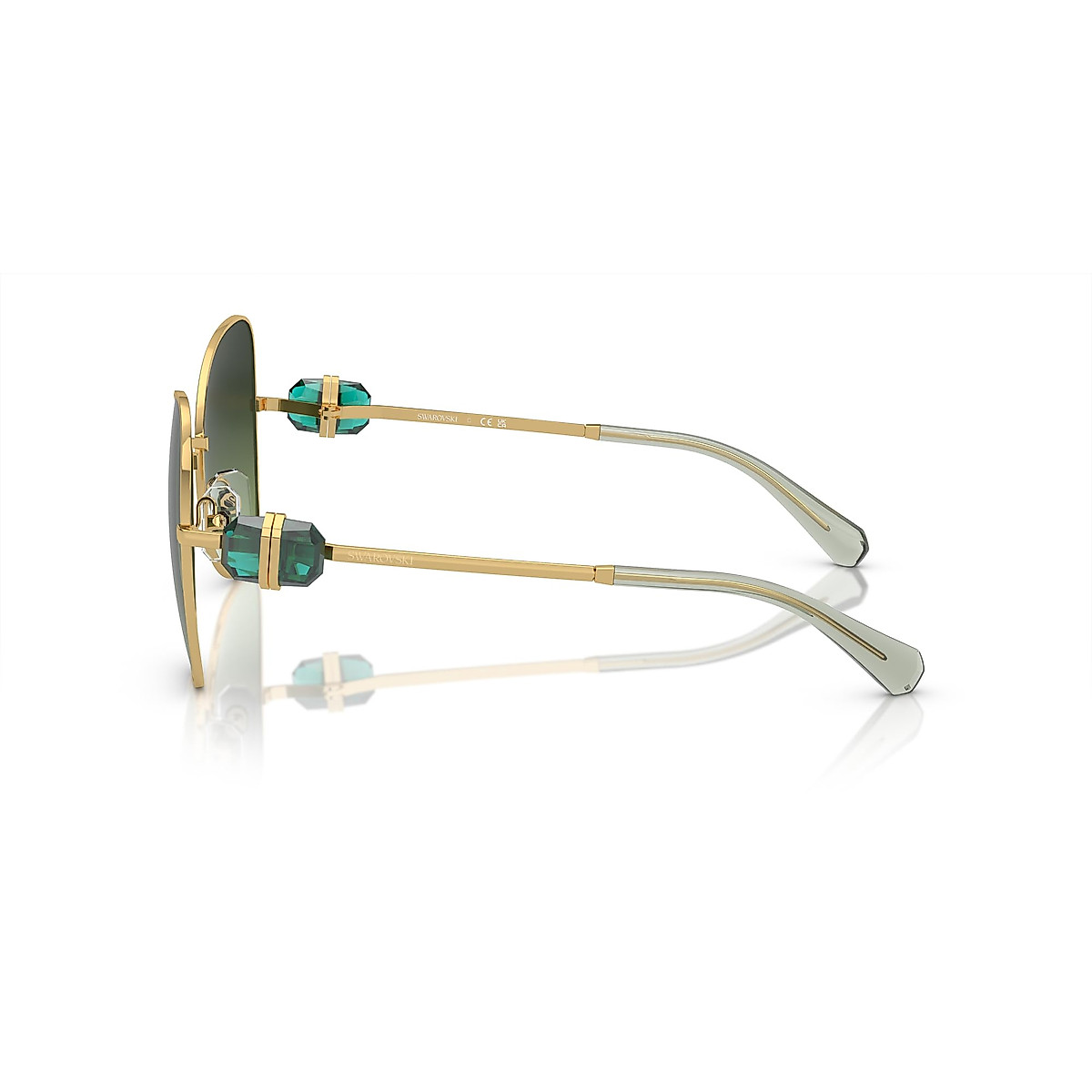 SWAROVSKI SK7002 Sunglasses, Gold Yellow/Brown, 57 mm