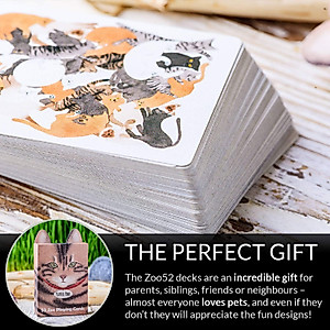 Zoo52 Playful Paws Playing Cards – Beautiful Cat & Dog Deck of Cards with Free Card Game eBook, Hand Illustrated Water Color Poker Cards. Unique Box and Intricate Detail for Cool