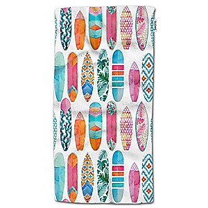 HGOD DESIGNS Surfboards Hand Towels,Watercolor Wave Tropical Surfboards Summer Beach Pattern 100% Cotton Soft Bath Hand Towels for Bathroom Kitchen Hotel Spa Hand Towels 15"X30"