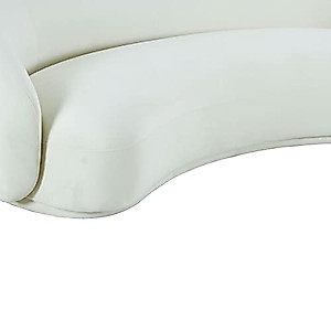 TOV Furniture Kendall 28.4" H Modern Velvet Upholstered/Wood Sofa in Cream